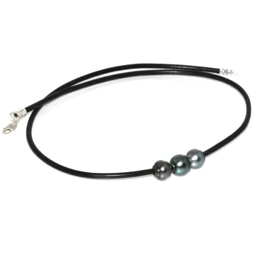 Collier cuir noir Ara